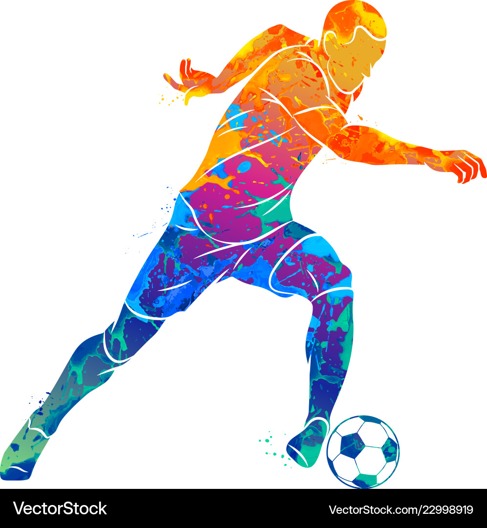 Abstract soccer player running with the ball from Vector Image