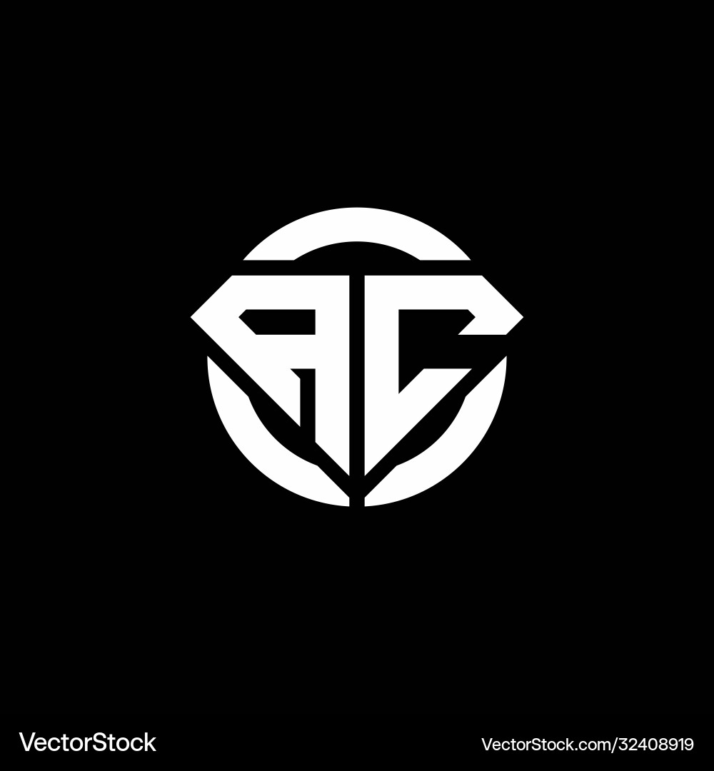 Ac monogram logo with diamond shape and ring Vector Image