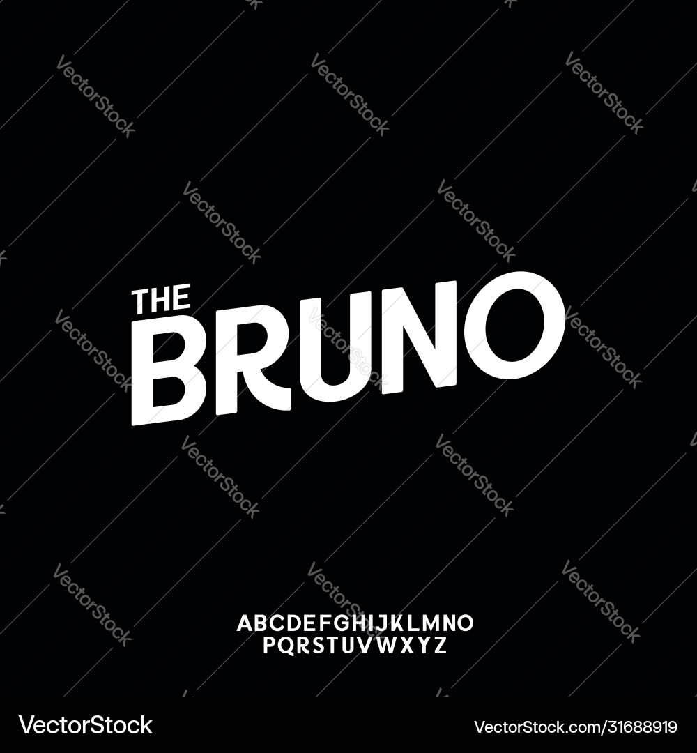Bruno a fun outdoor theme typeface alp Royalty Free Vector