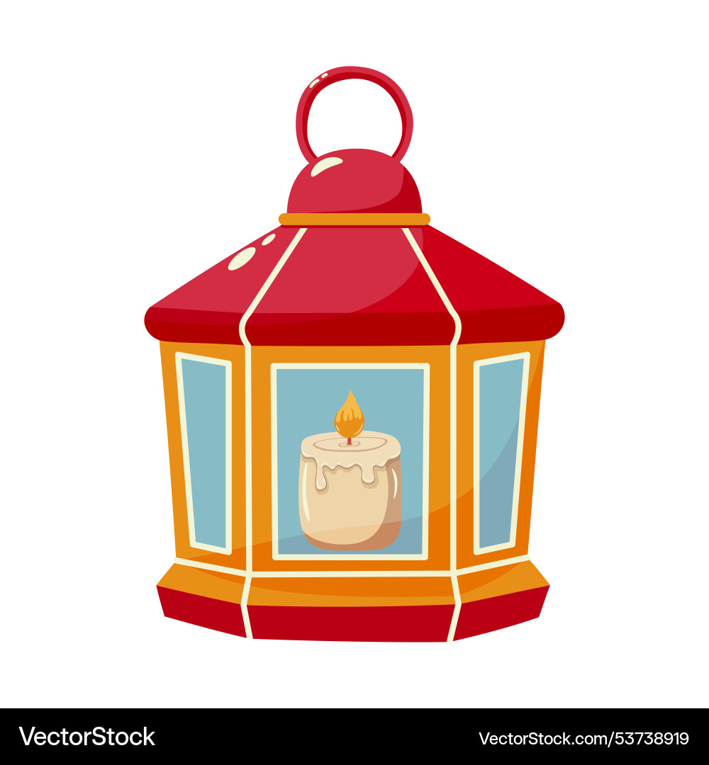 Cartoon hand lamp with candle isolated Royalty Free Vector
