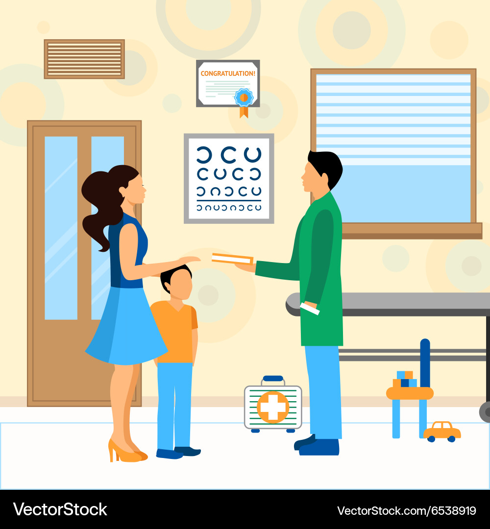 Child doctor pediatrician Royalty Free Vector Image