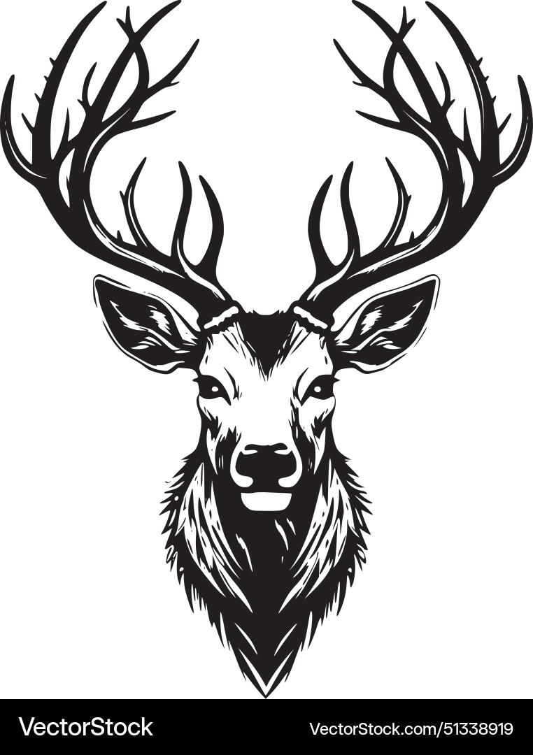 Elk - minimalist and flat logo Royalty Free Vector Image