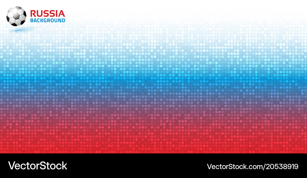 Gradient pixel background russia 2018 flag soccer Vector Image