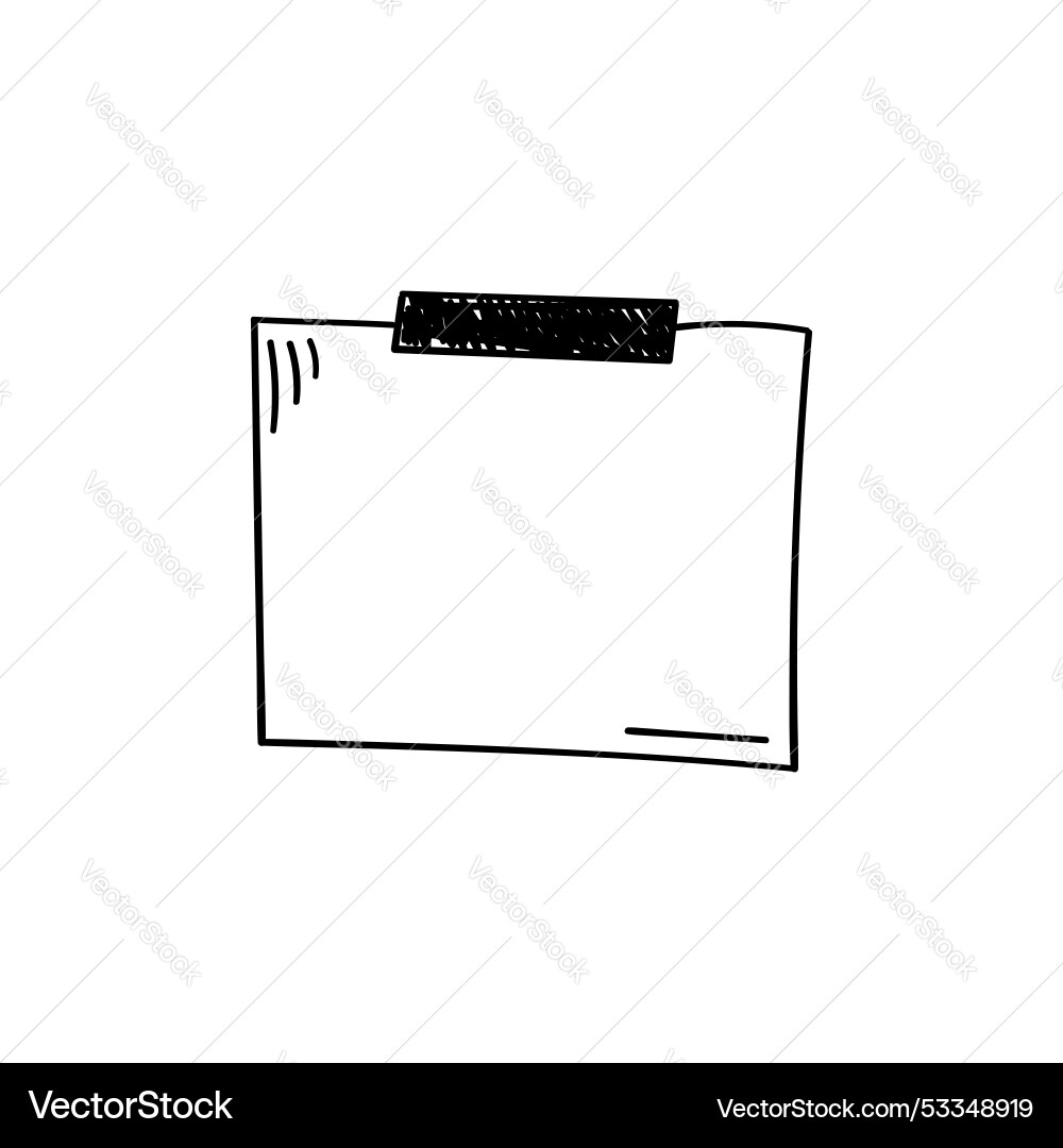 Hand drawn memo paper sheet icon in flat style Vector Image