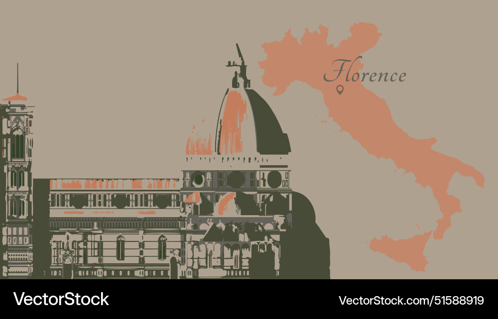 Landmark italy florence Royalty Free Vector Image