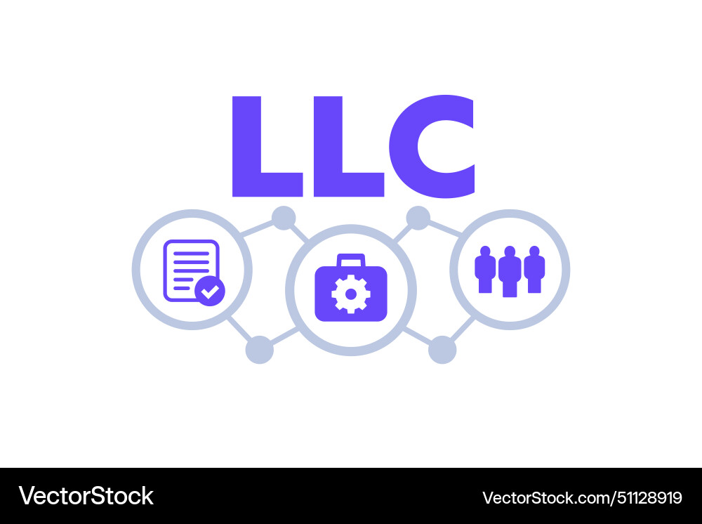 Llc limited liability company design Royalty Free Vector