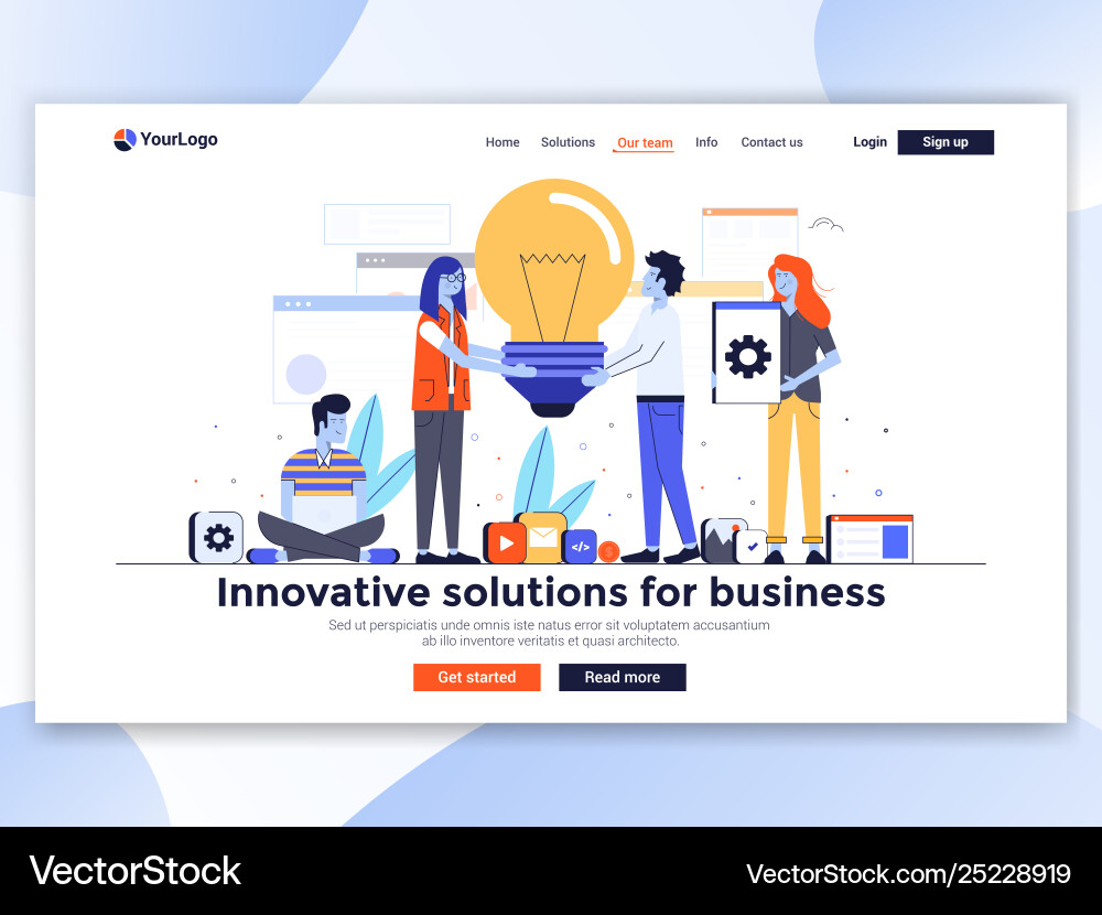 Modern Website Landing Page Template Royalty Free Vector