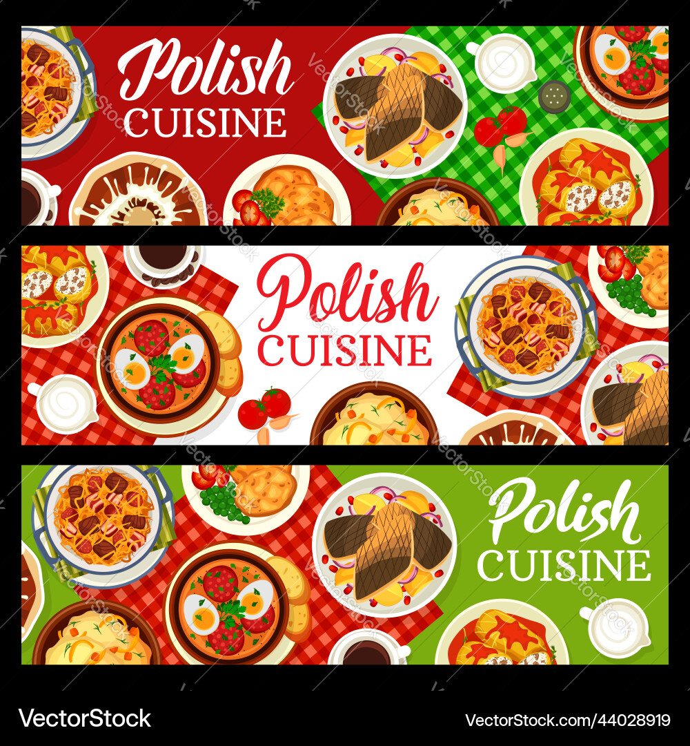 Polish cuisine restaurant meals horizontal banners