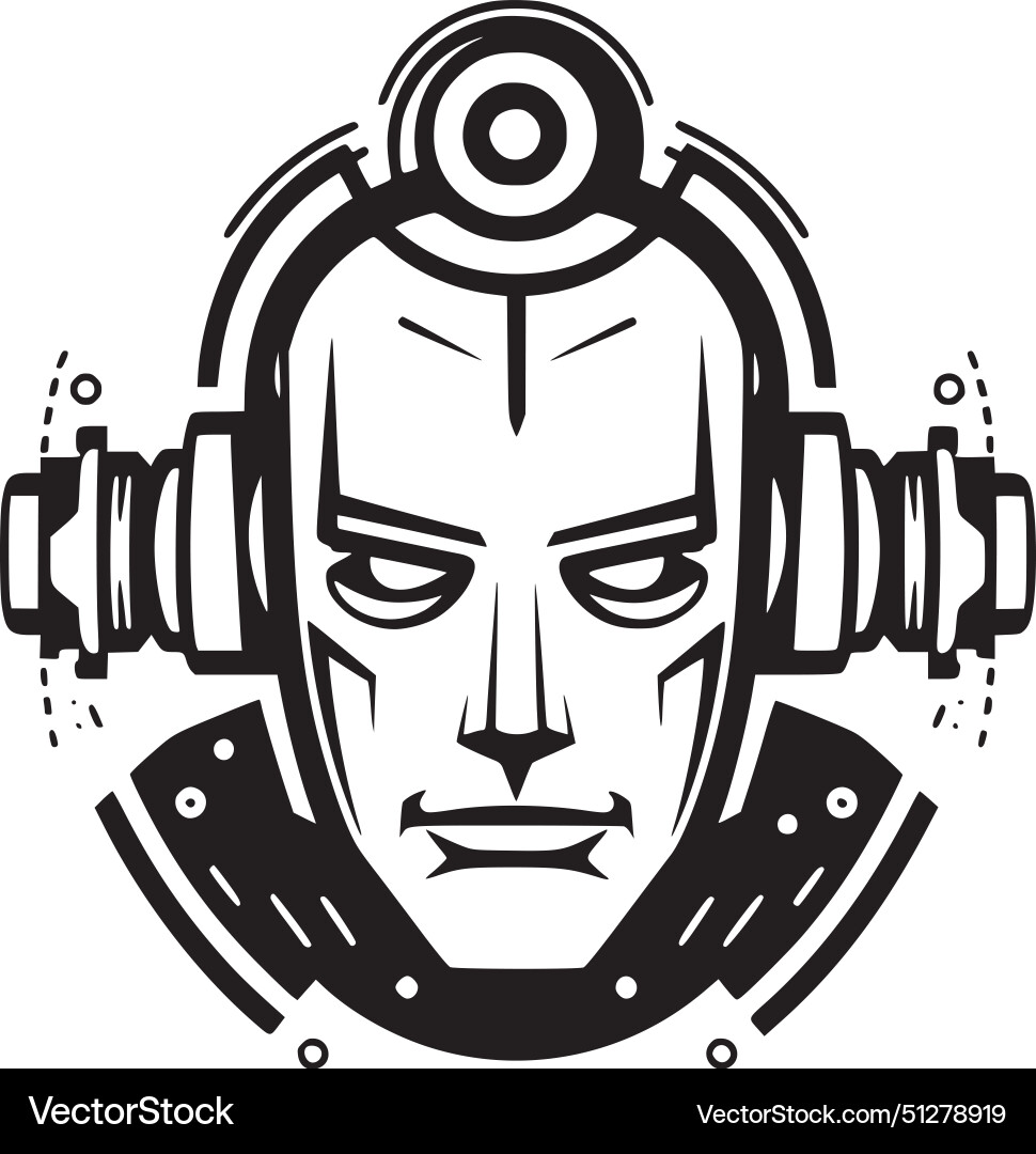 Robot - minimalist and simple silhouette Vector Image