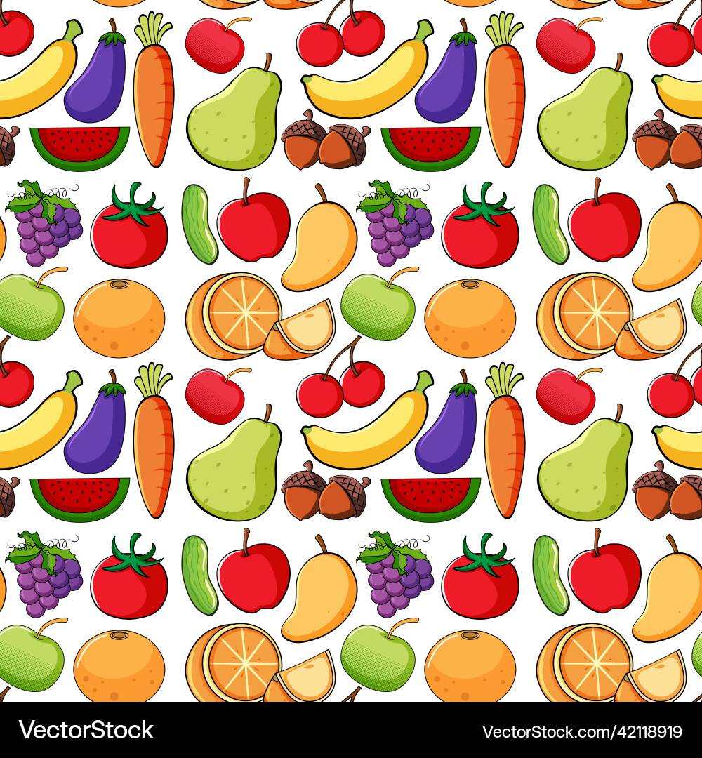Seamless background design with fruits Royalty Free Vector