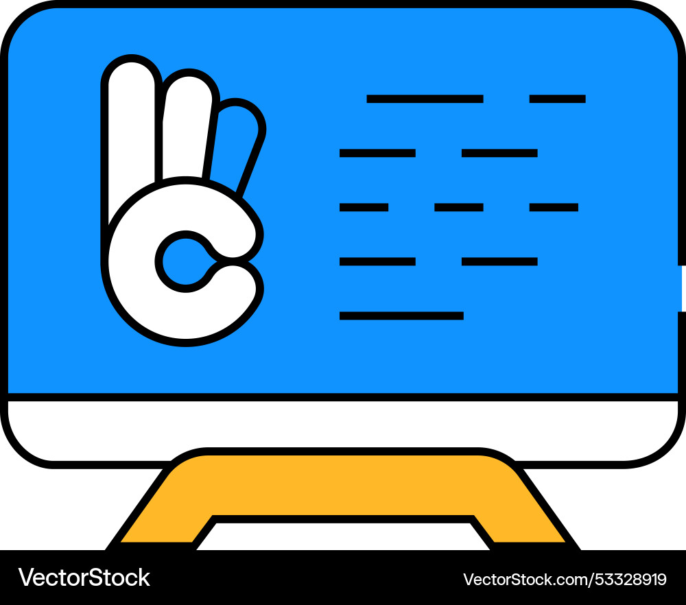 Sign language translation and subtitling icon Vector Image