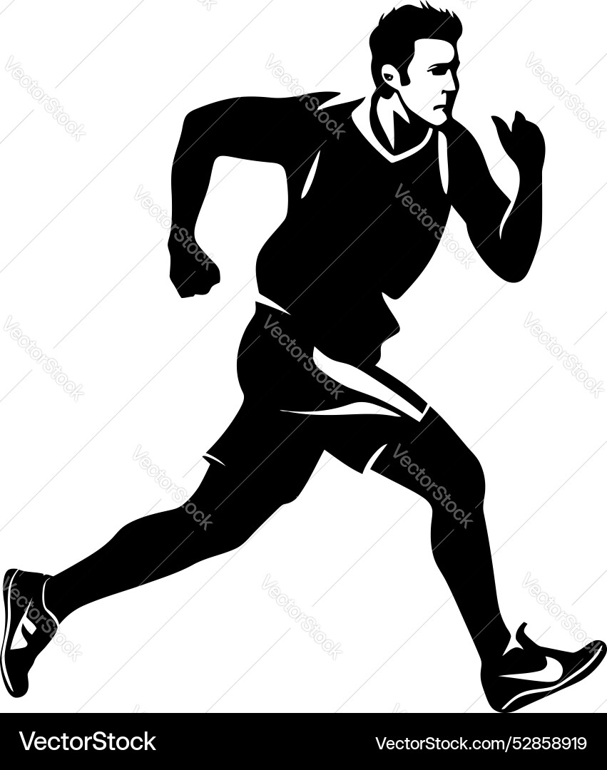 Sprinter Geist Leichtathletik Symbol Marathon Vektorbild