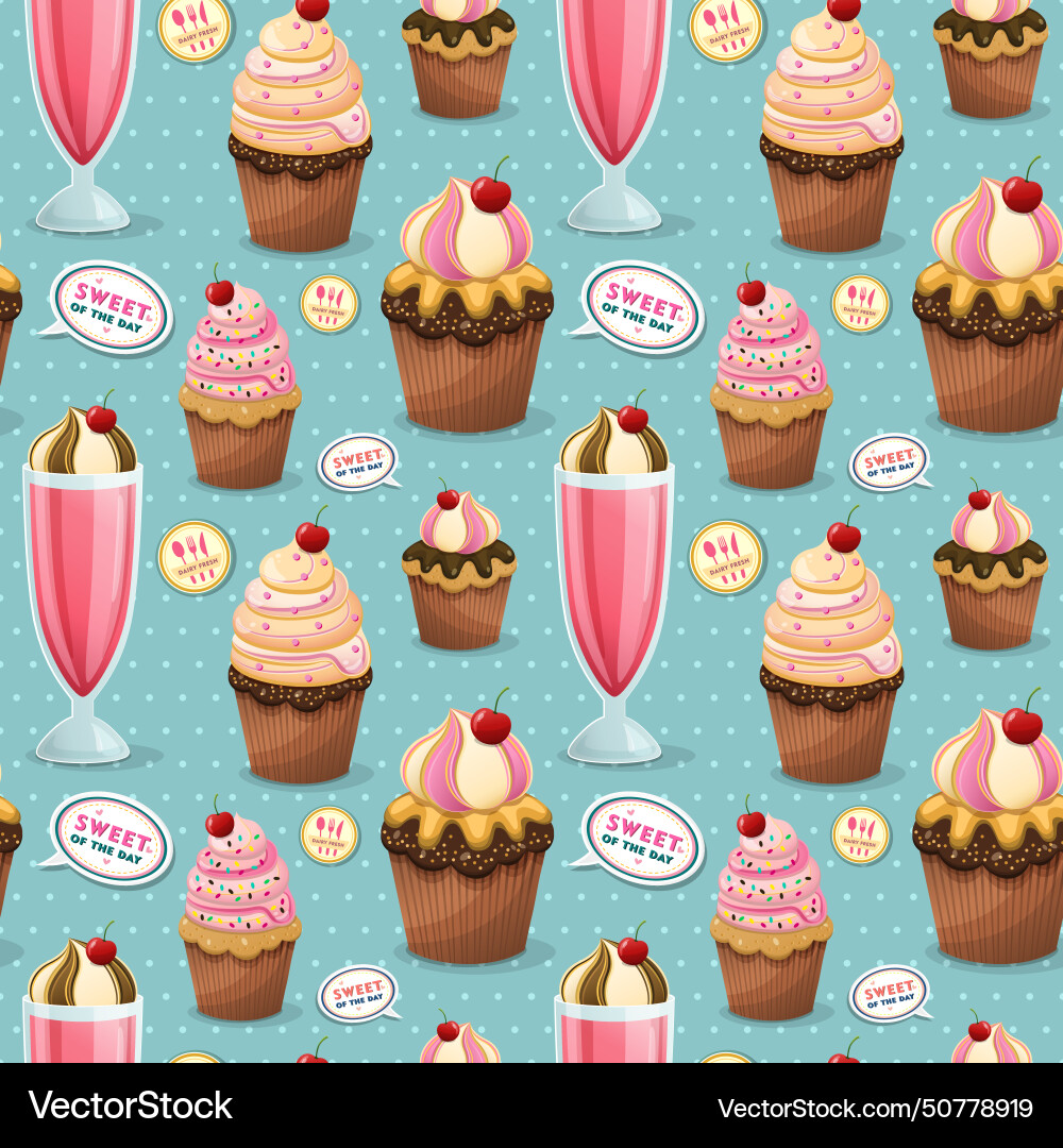 Sweets seamless pattern Royalty Free Vector Image