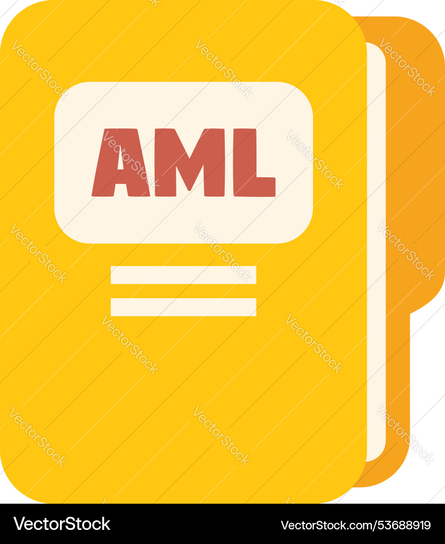 Yellow aml folder representing anti money Vector Image