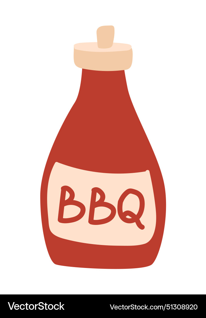 Bbq sauce in flat design traditional red hot Vector Image