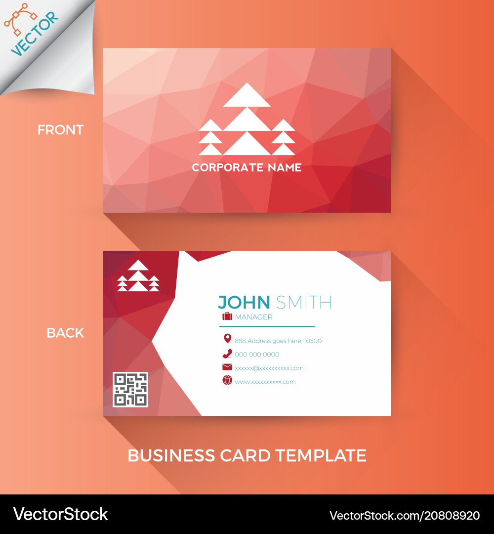Business name card template Royalty Free Vector Image