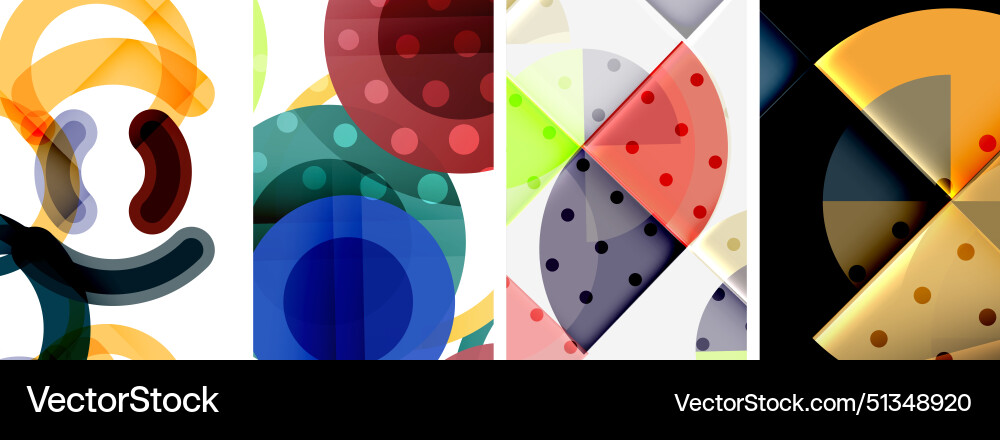 Charming geometric abstract posters mesmerizing Vector Image