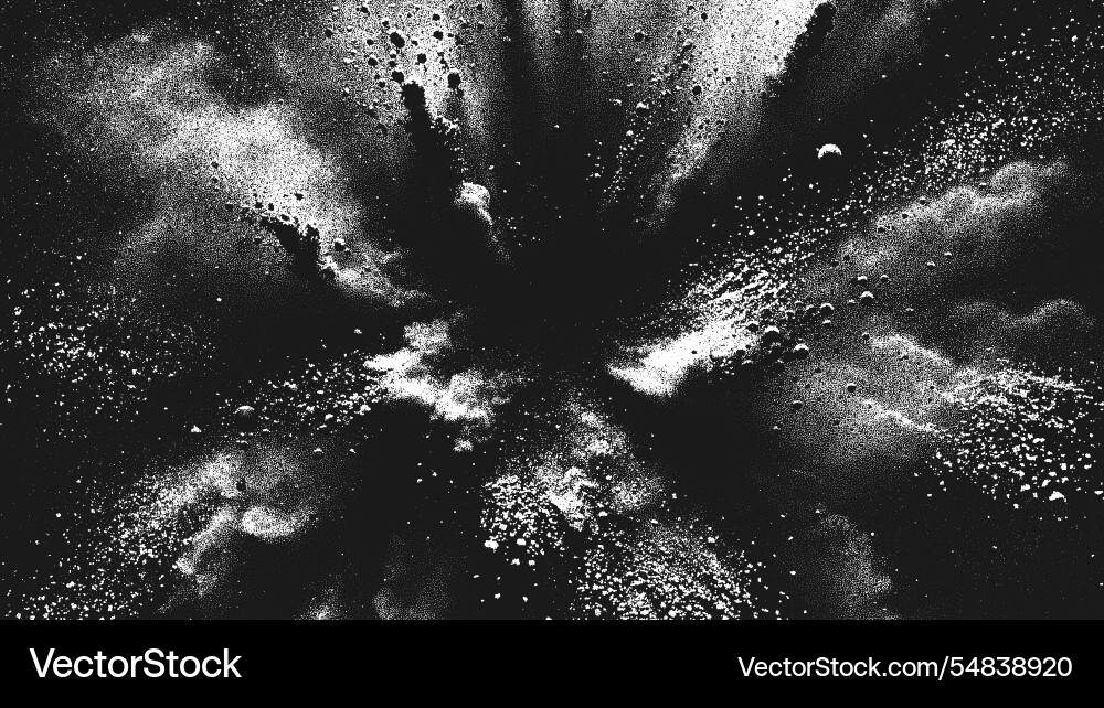 Dust explosion particles stippling pointillism Vector Image