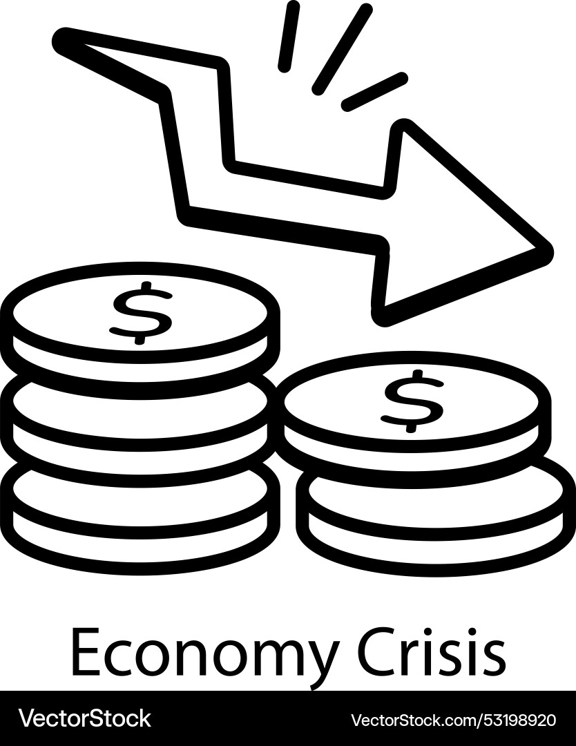 Economy crisis Royalty Free Vector Image - VectorStock