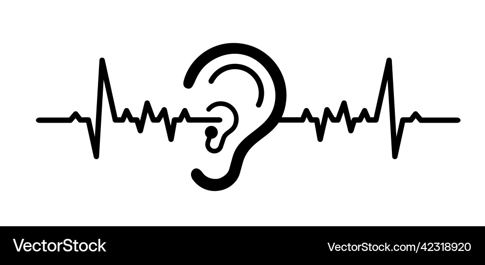 Lsten sound signal wave symbol for deafness Vector Image