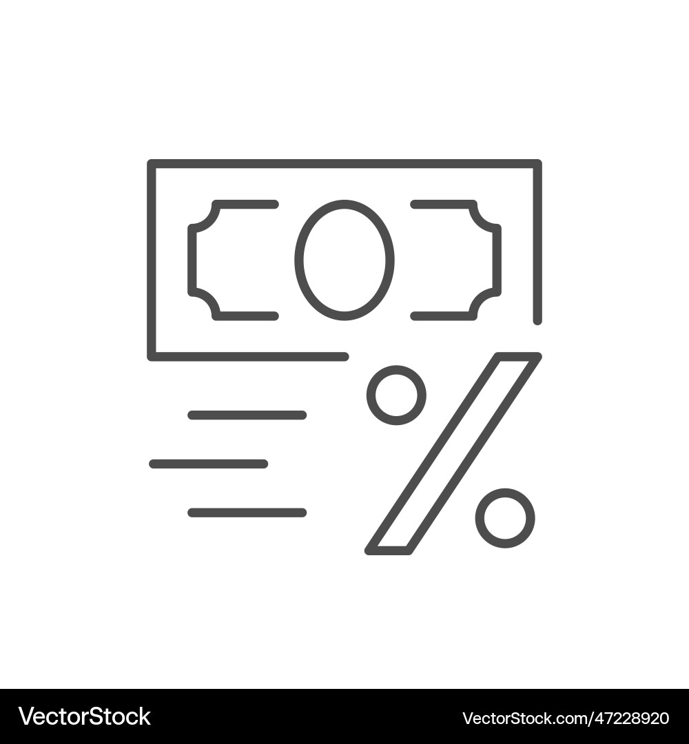 Money interest line outline icon Royalty Free Vector Image