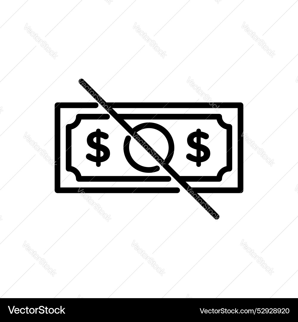 No money icon Royalty Free Vector Image - VectorStock