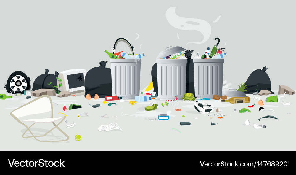 Pile of Scattered Waste Royalty Free Vector Image