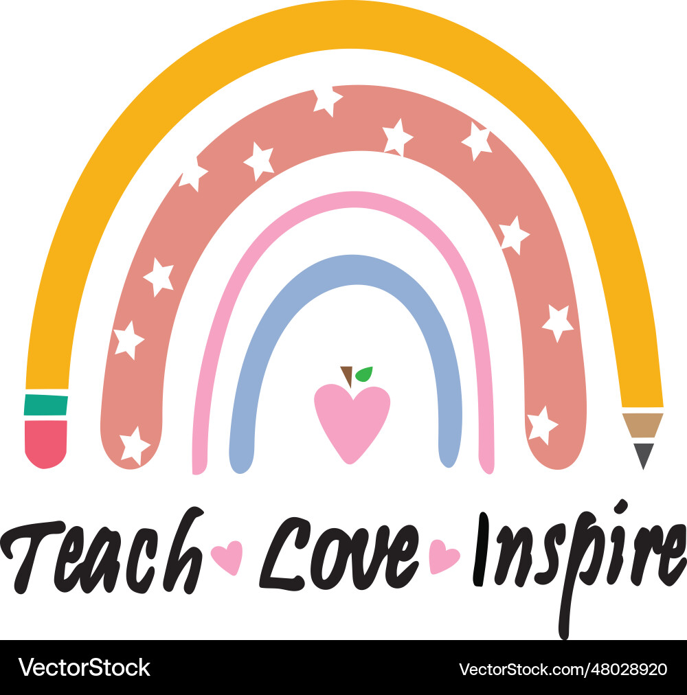 Rainbow Teacher Appreciation Royalty Free Vector Image