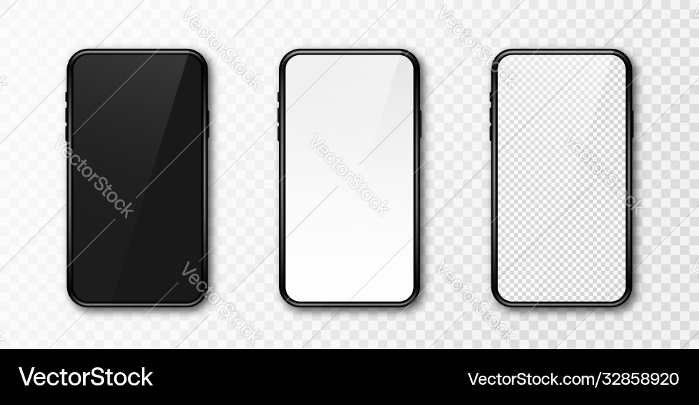 Realistic phone mockup set modern phones Vector Image