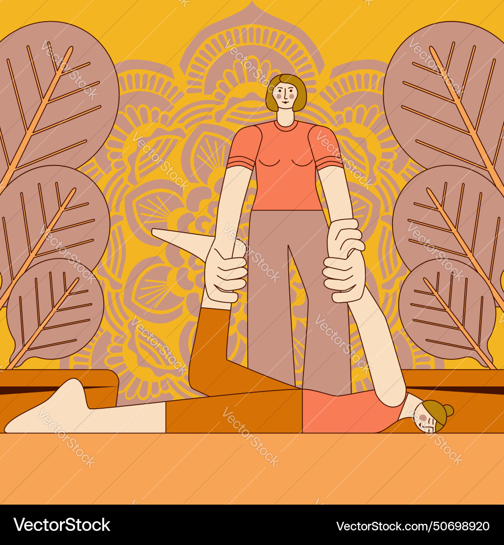 Shiatsu full body massage Royalty Free Vector Image