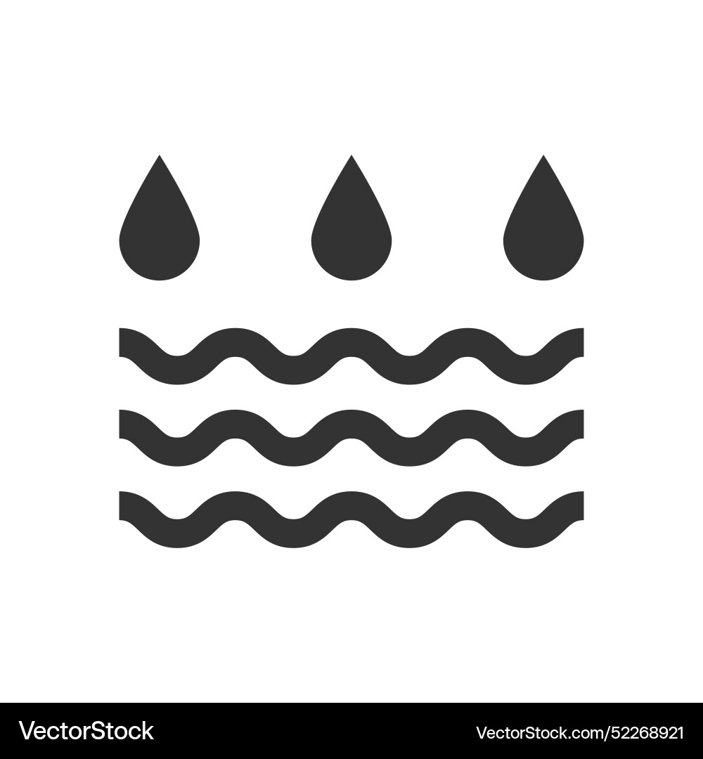 Drop water icon isolated flat style Royalty Free Vector