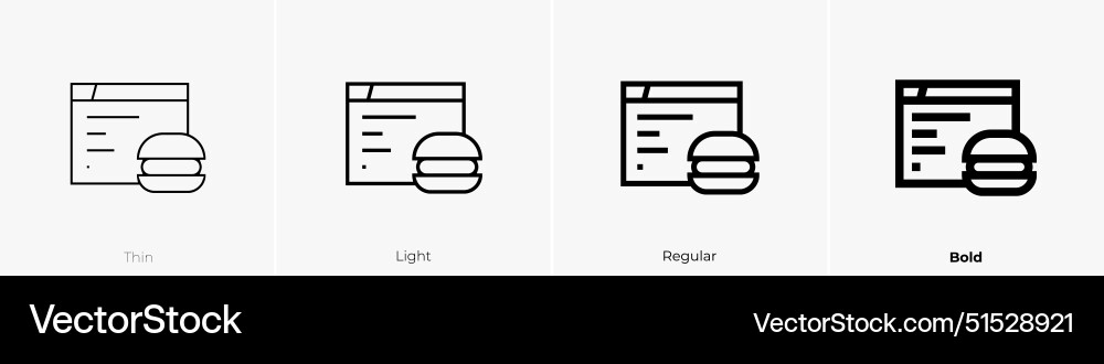 Food blogger icon thin light regular and bold Vector Image