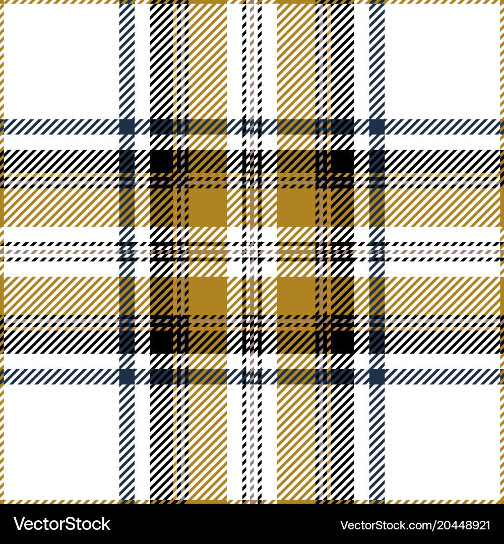 Gold and white tartan plaid seamless pattern Vector Image
