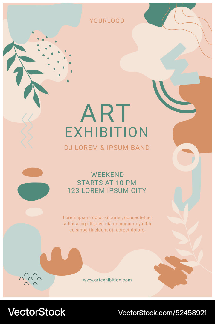 Hand drawn muted colors poster template Royalty Free Vector