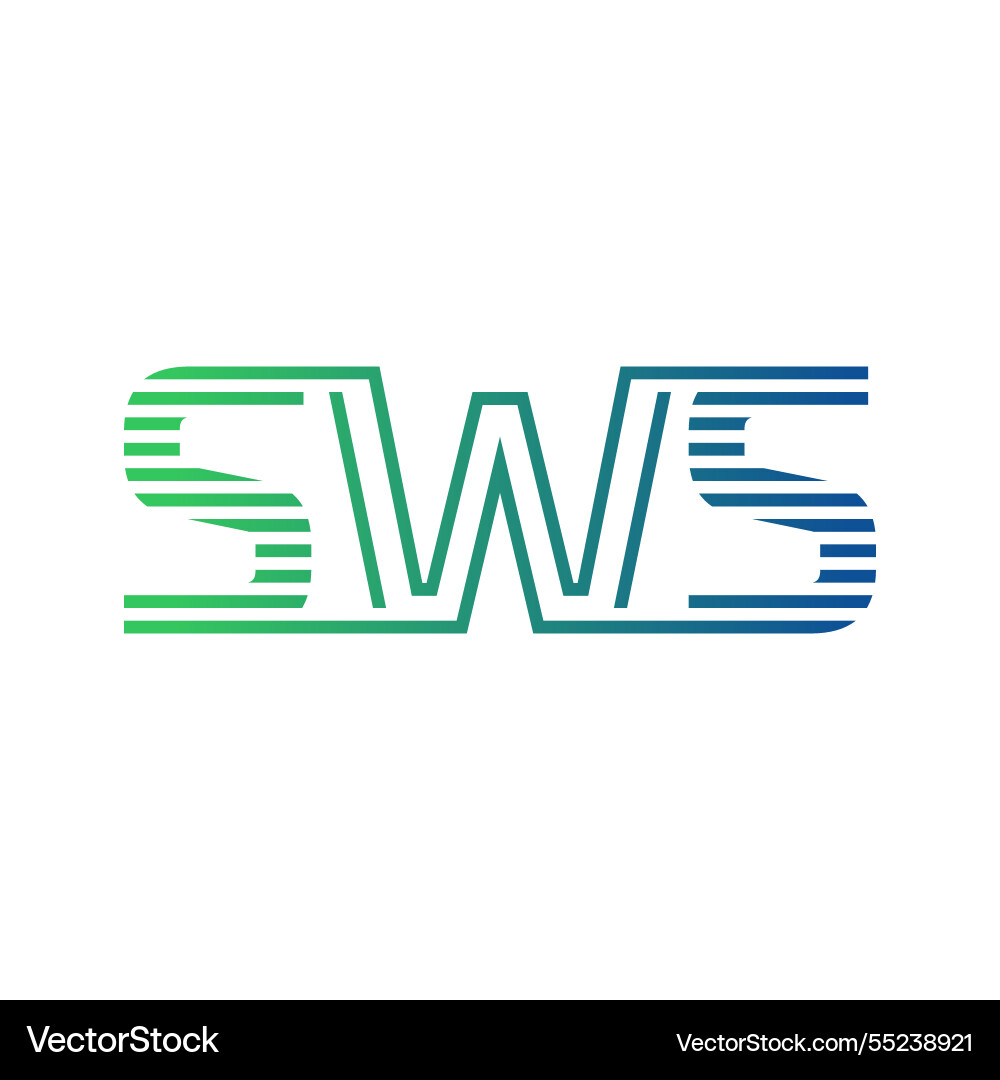 Modern sws logo design letter minimalist Vector Image