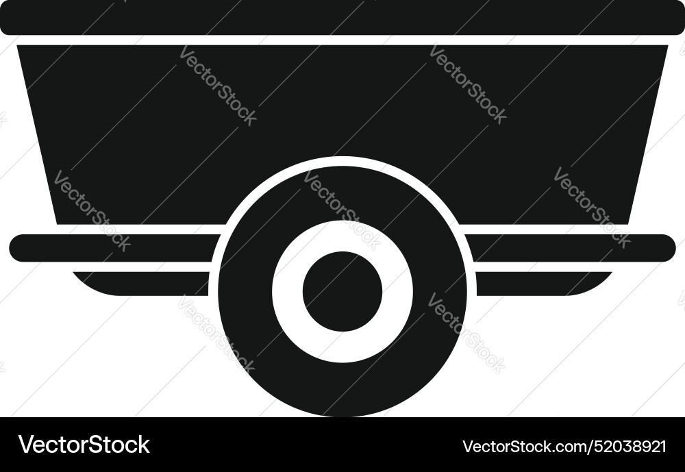 One wheel trailer icon simple style Royalty Free Vector