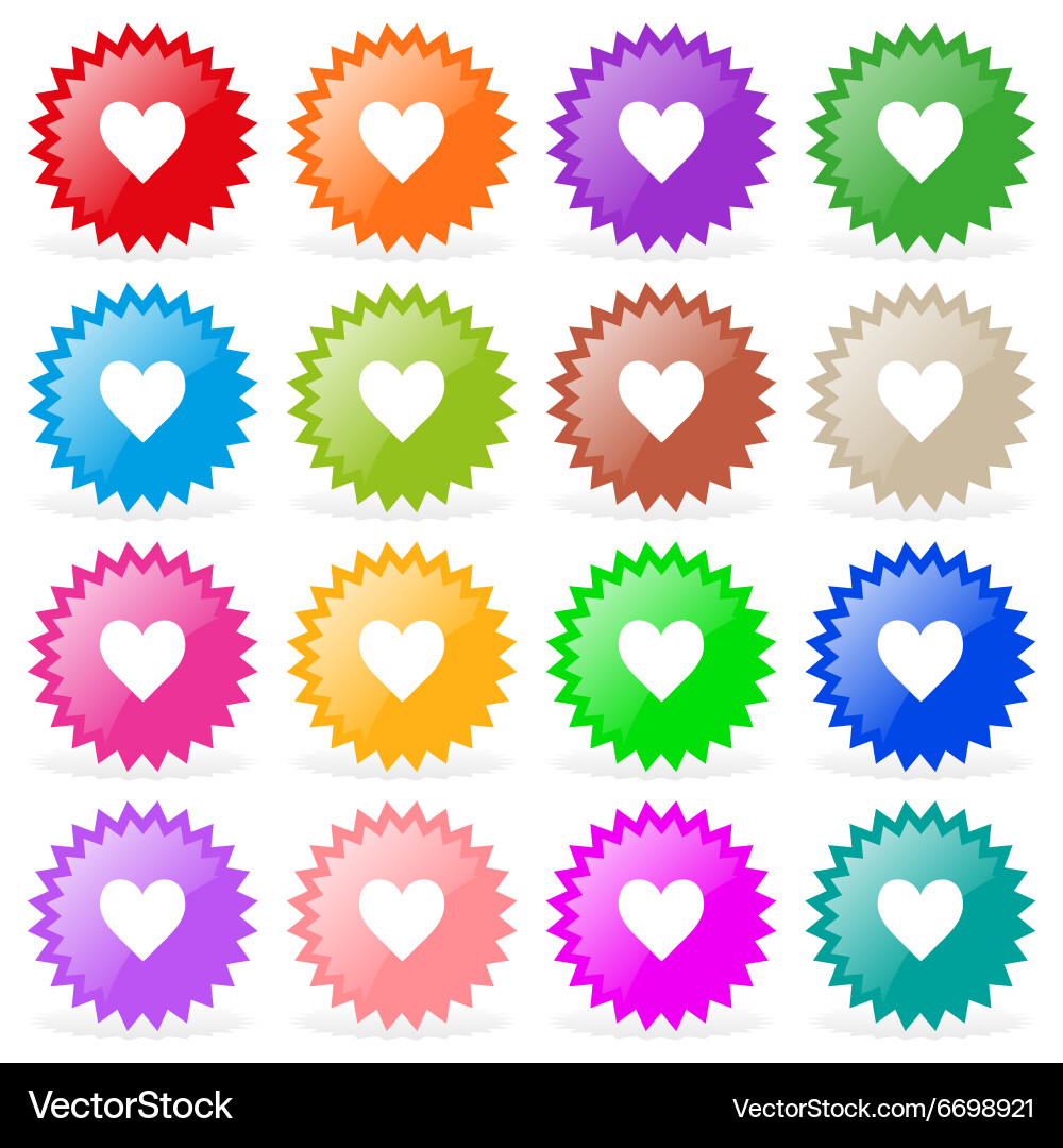 Stickers hearts Royalty Free Vector Image - VectorStock