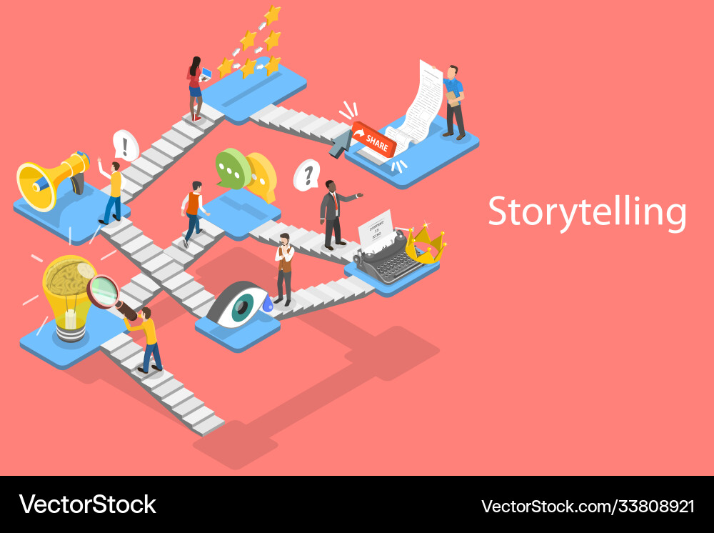Storytelling guide creative content writing Vector Image