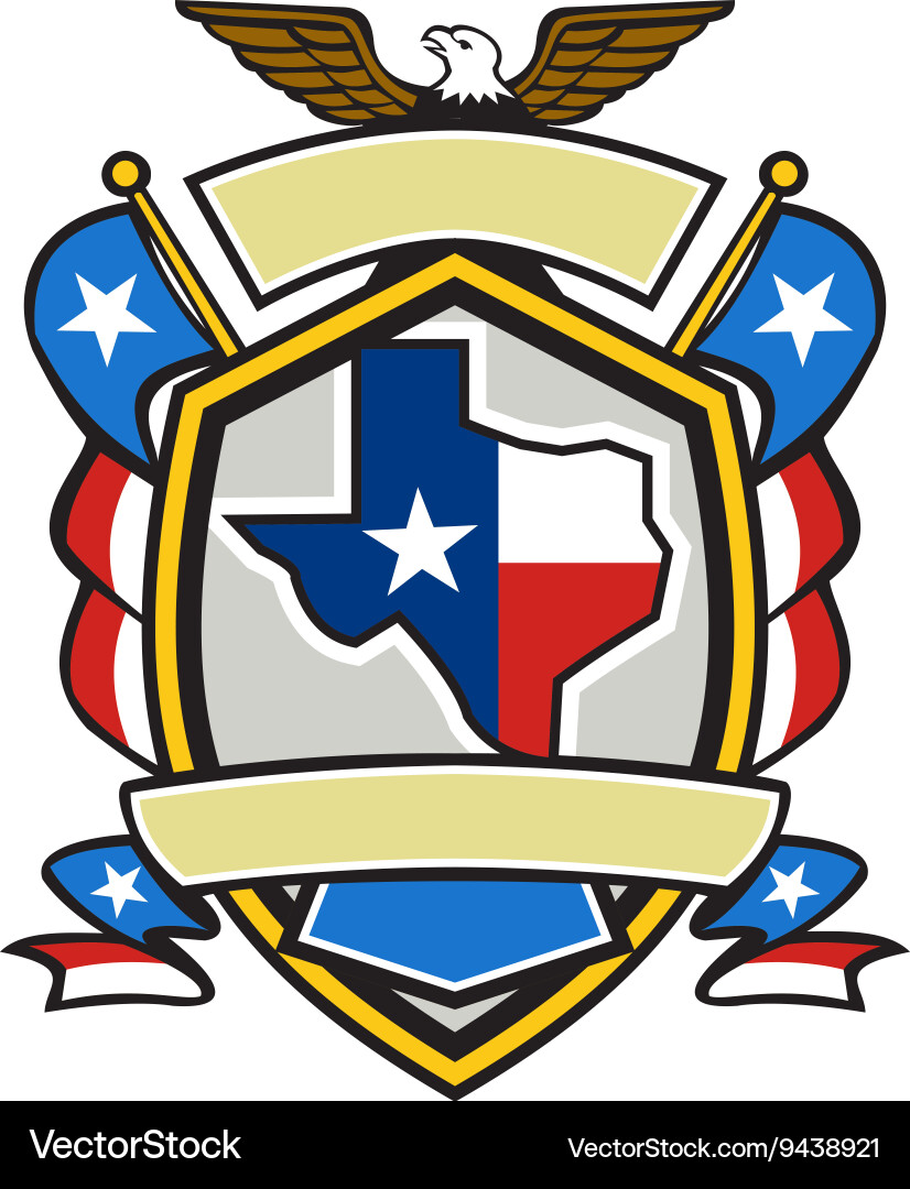 Texas State Flag Emblem Royalty Free Vector Image