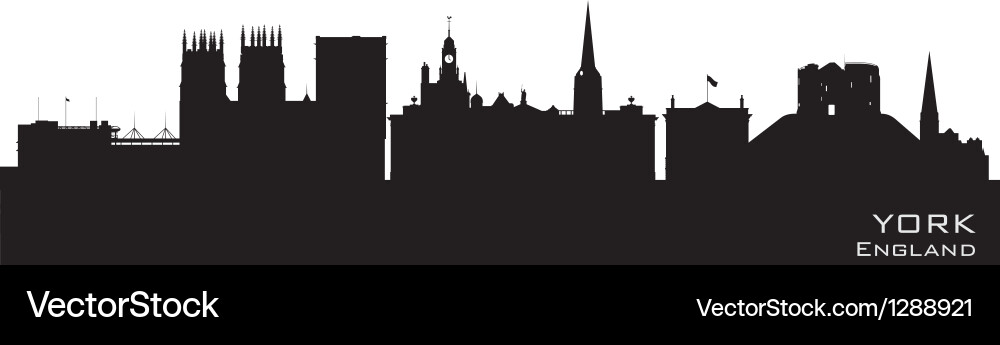 York City Skyline Silhouette Royalty Free Vector Image