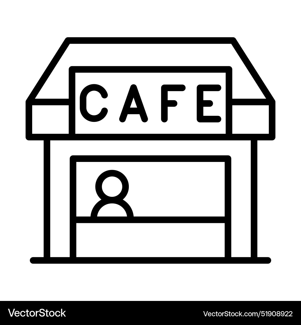 Cafe icon in thin line style graphic design Vector Image