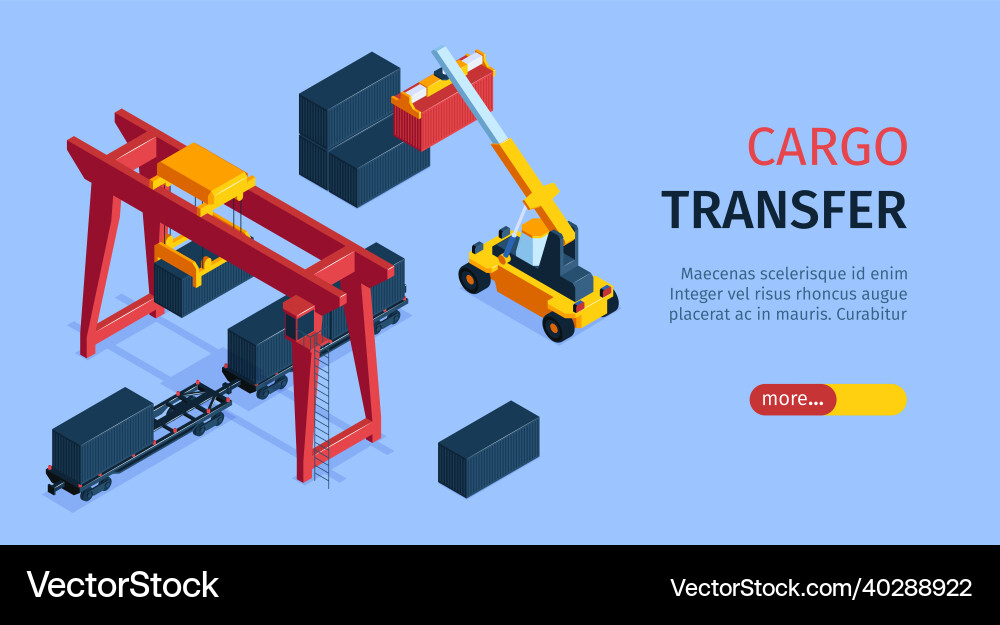 Cargo transfer horizontal banner Royalty Free Vector Image