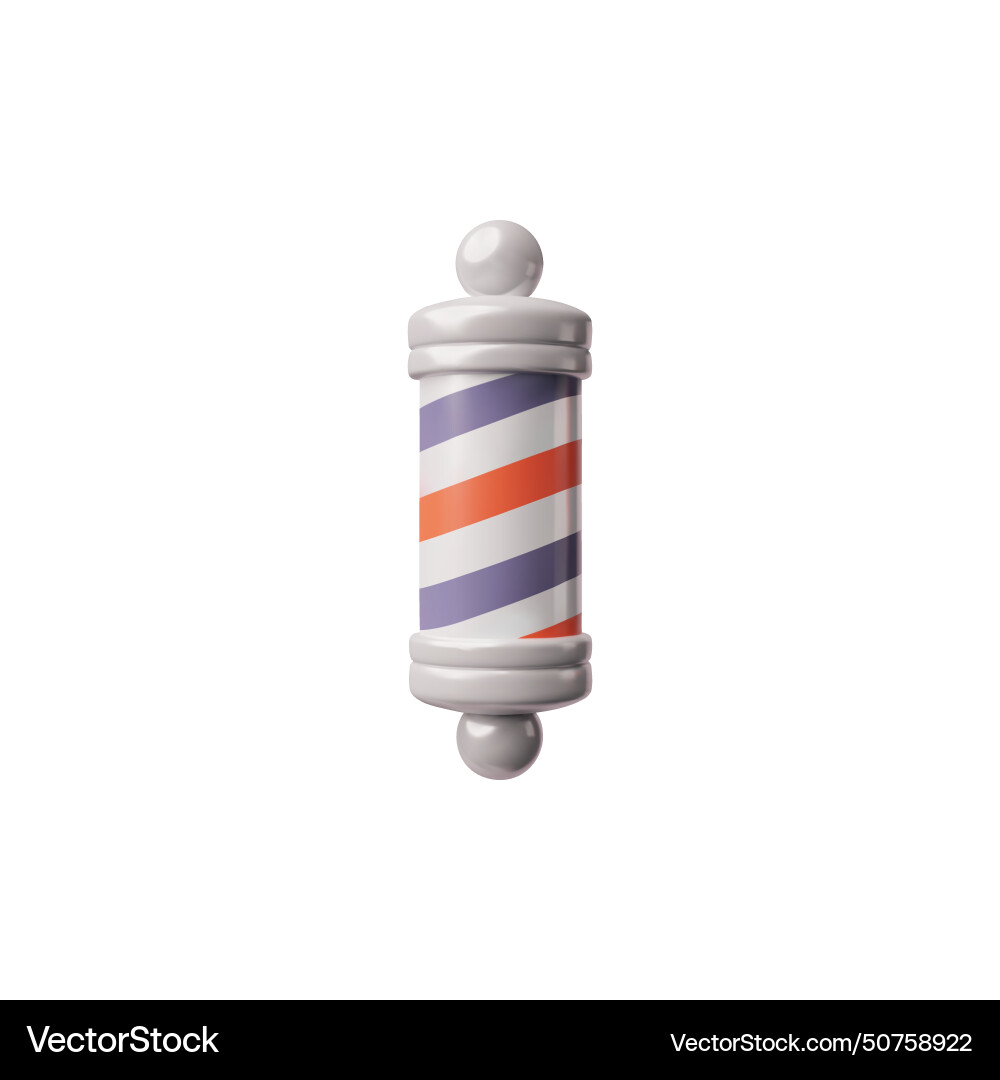 Cartoon 3d barbershop icon emblem Royalty Free Vector Image