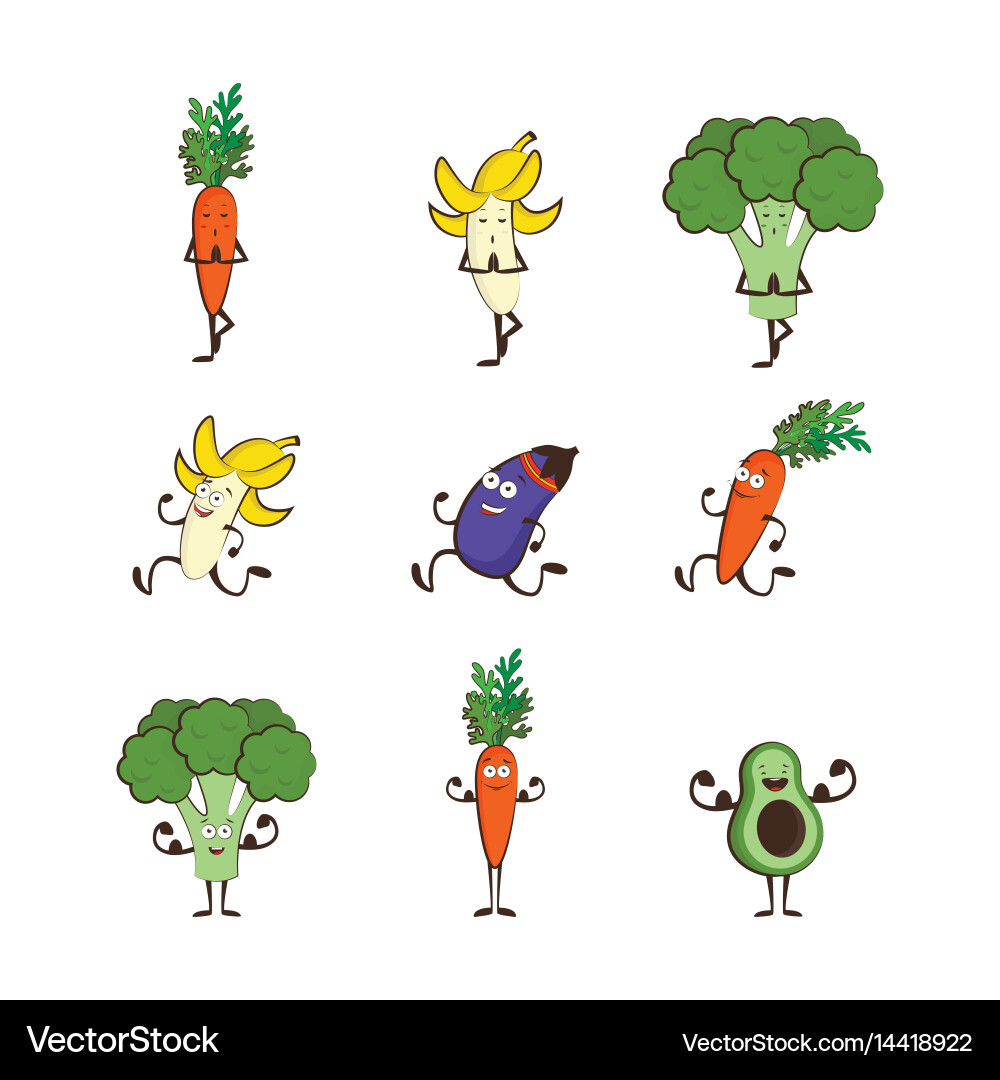 Cartoon Vegetables Playing Sports Royalty Free Vector Image