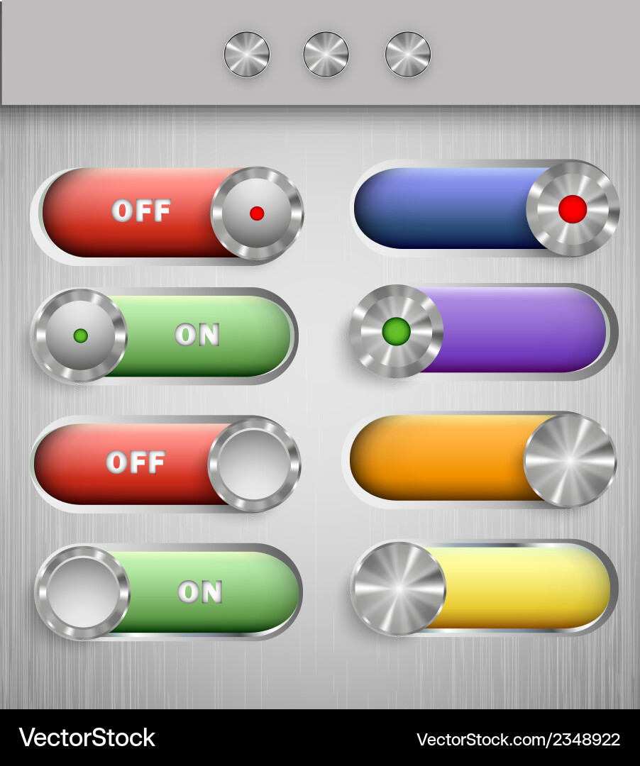 Color switch buttons Royalty Free Vector Image