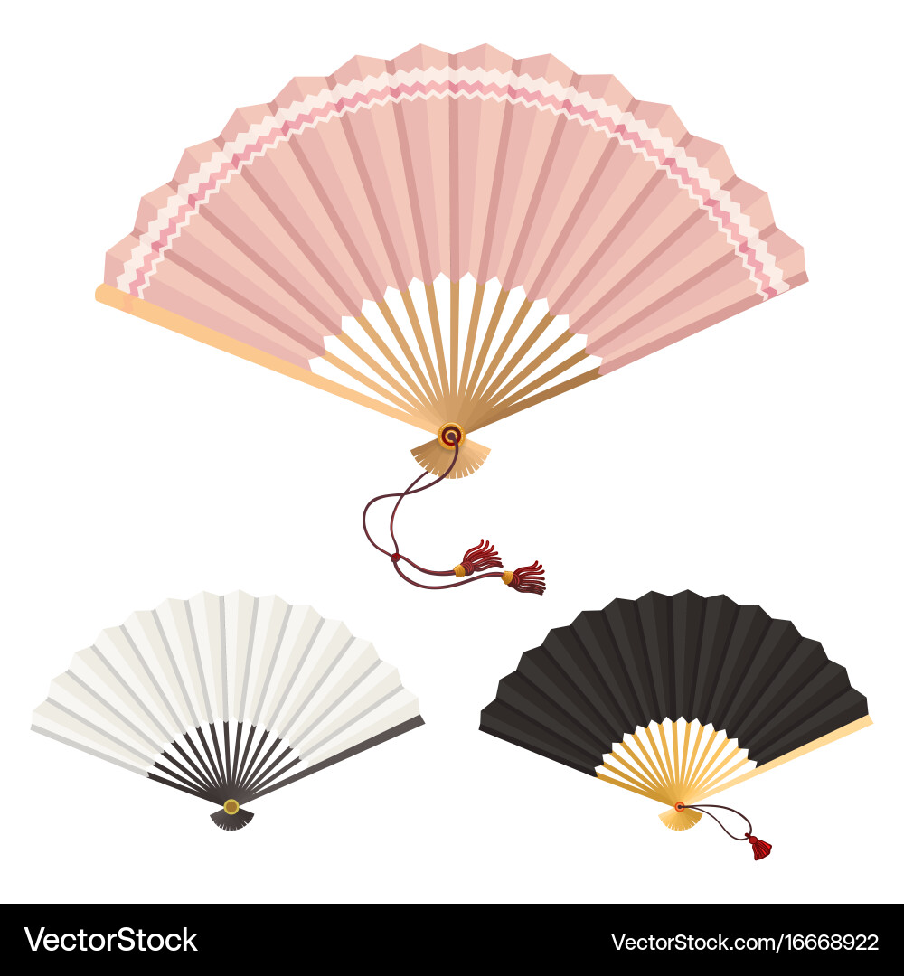 Colored fans isolated on white Royalty Free Vector Image