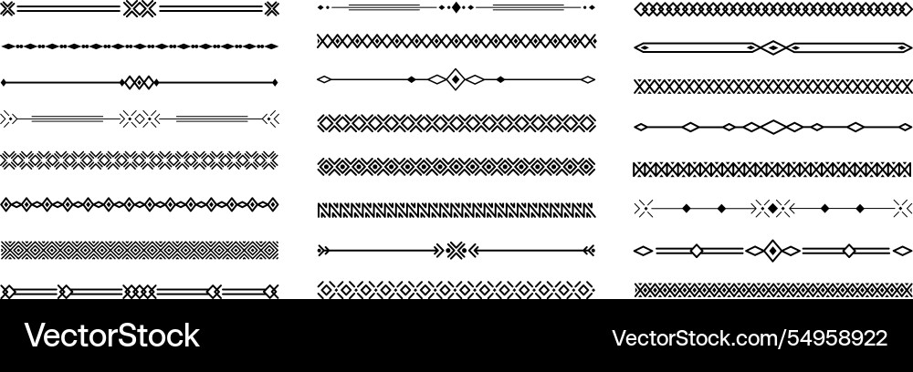 Decorative geometric line borders elegant Vector Image