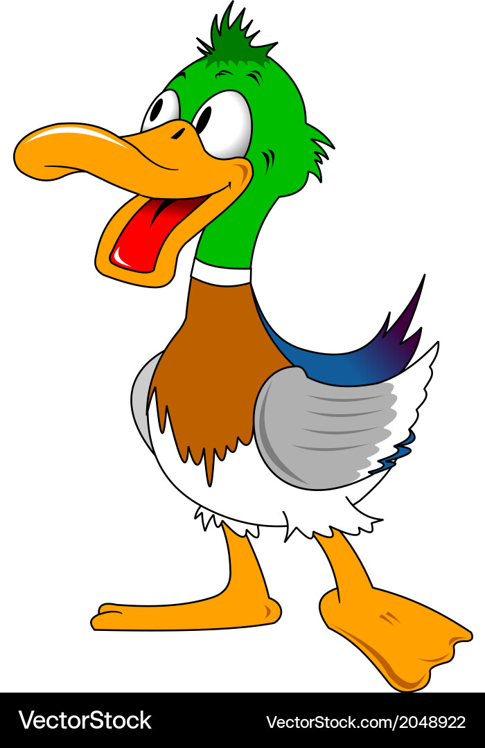 Duck cartoon Royalty Free Vector Image - VectorStock