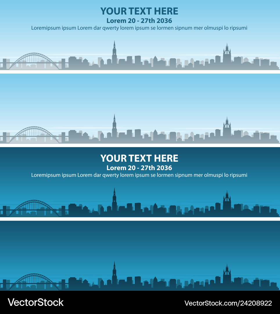 Newcastle skyline event banner Royalty Free Vector Image