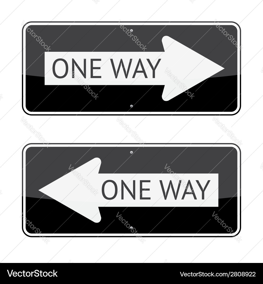 One Way Traffic Signs Royalty Free Vector Image